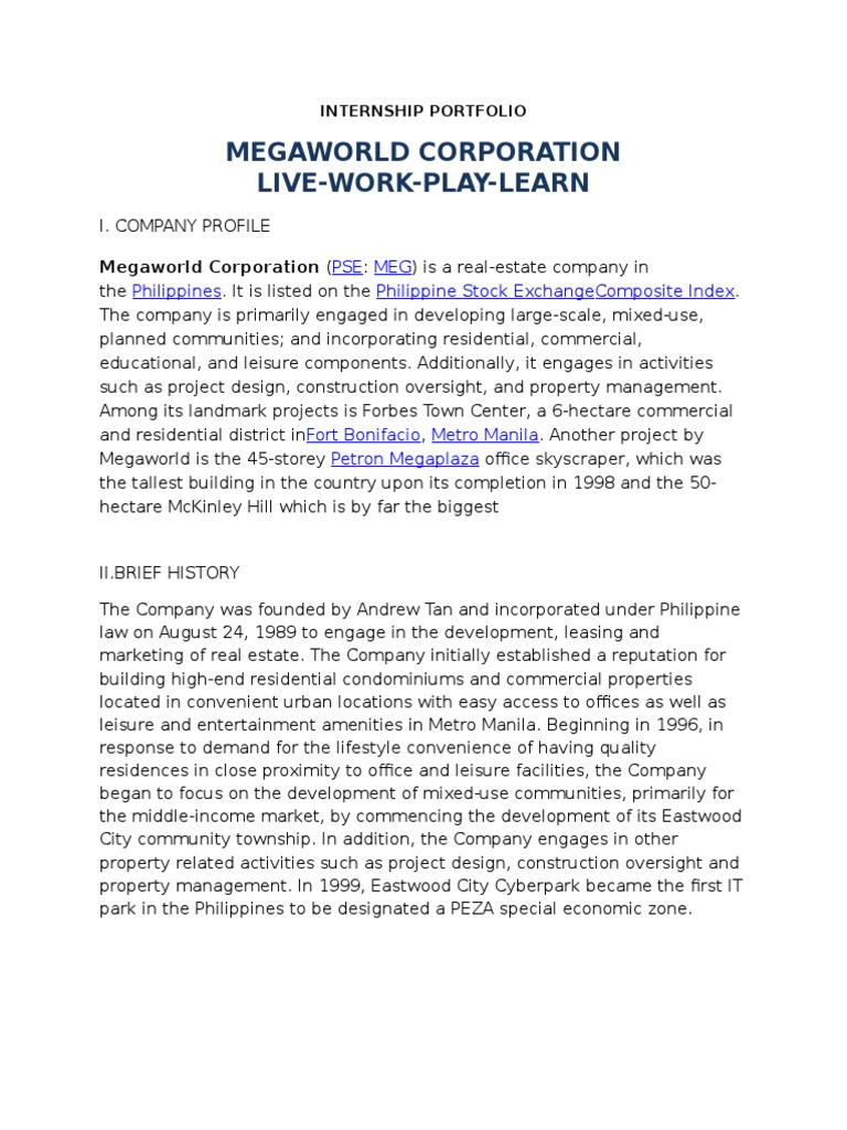 Internship Portfolio | PDF | Metro Manila | Industries