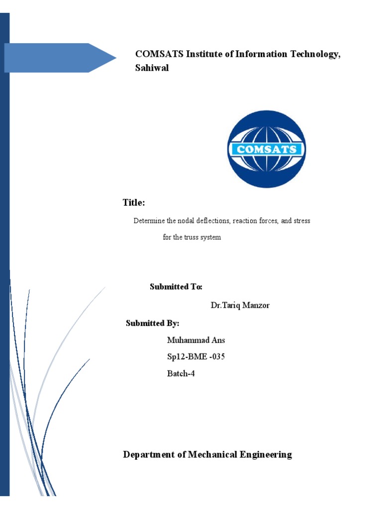 Fea Report Struss Analysis) | PDF | Truss | Stress (Mechanics)