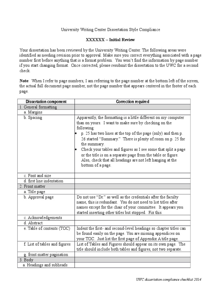 1 - Dissertation Style Compliance Checklist-1 | PDF | Digital Object ...