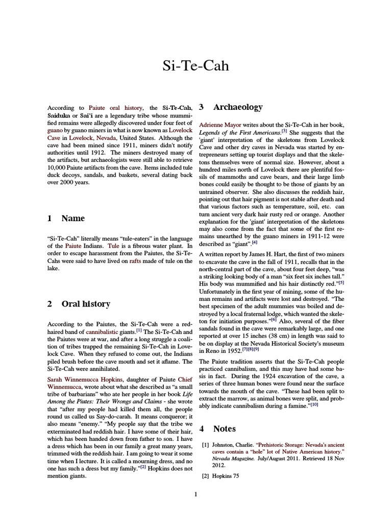 Si-Te-Cah: The Red-Haired Giants | PDF | Indigenous Peoples Of The ...