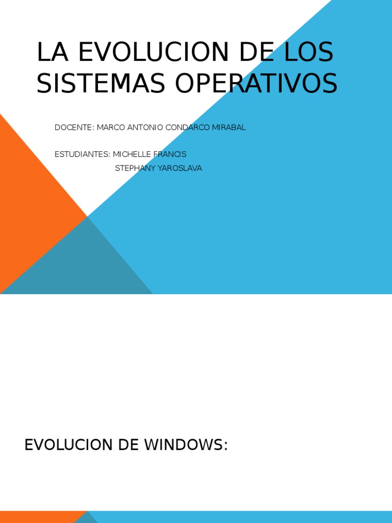 La Evolucion de Los Sistemas Operativos | PDF | Mac OS | Microsoft Windows