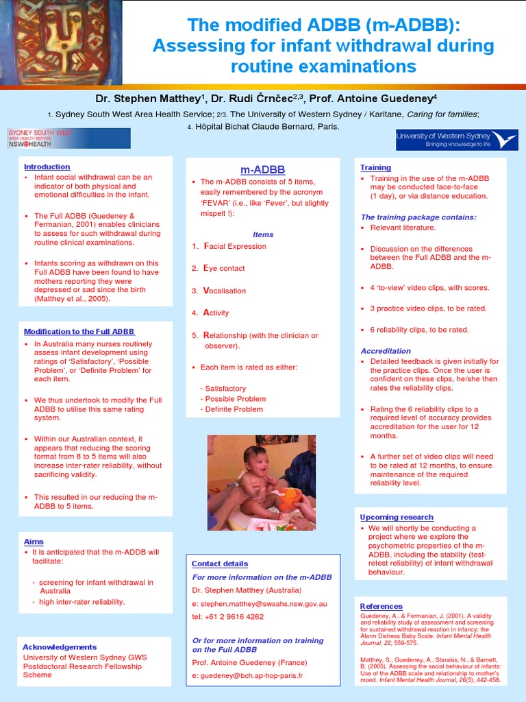 The Modified ADBB. Assessing For Infant Withdrawal During Routine ...