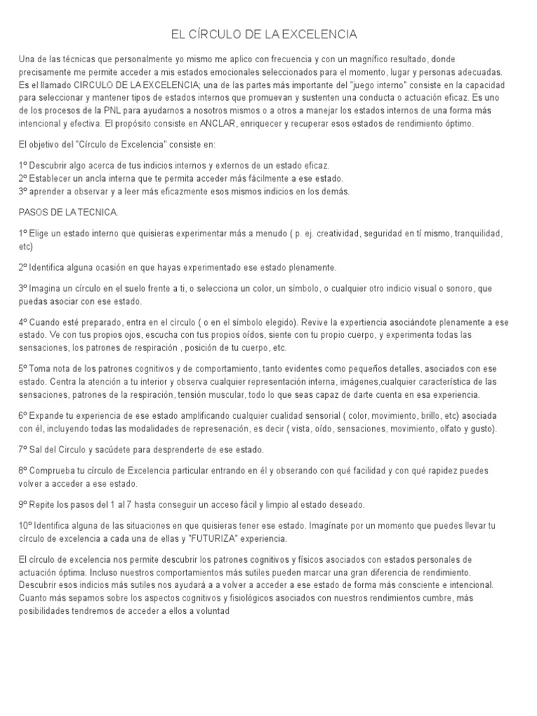 El Círculo de La Excelencia | PDF | Los símbolos | Comportamiento