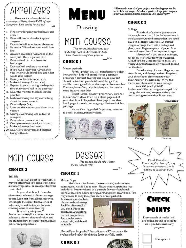 Menu Drawing | PDF | Drawing | Perspective (Graphical)