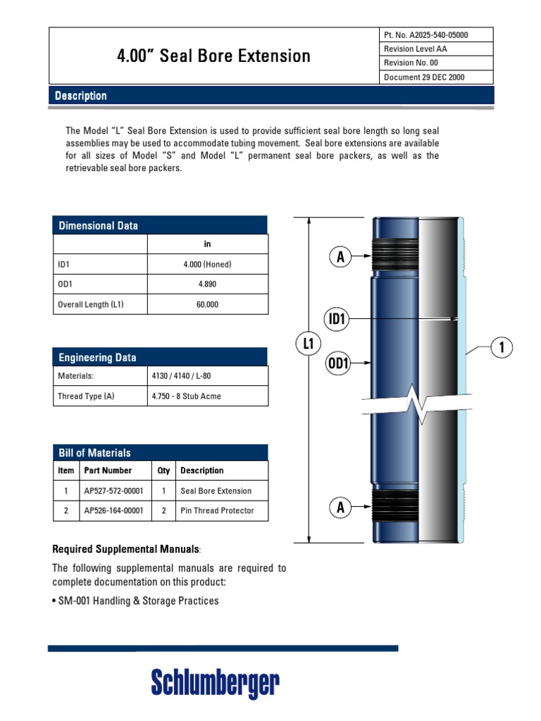 4.00" Seal Bore Extension 4.00" Seal Bore Extension 4.00" Seal Bore ...