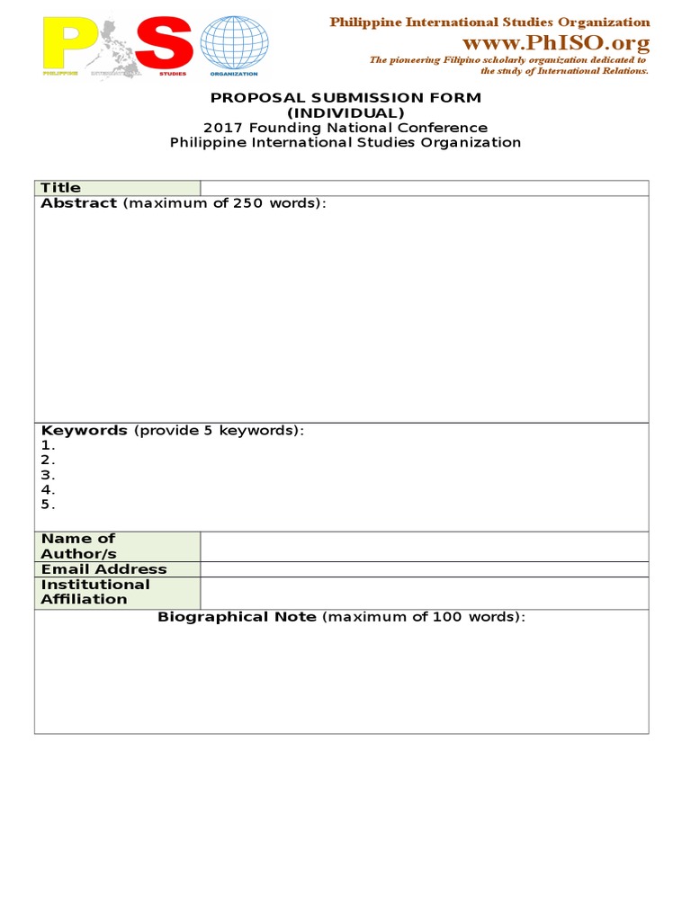 Individual Proposal Submission Form | PDF