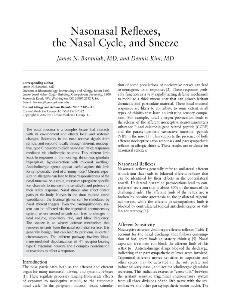 Ciclo Nasal Respiratorio | PDF | Stimulus (Physiology) | Allergy