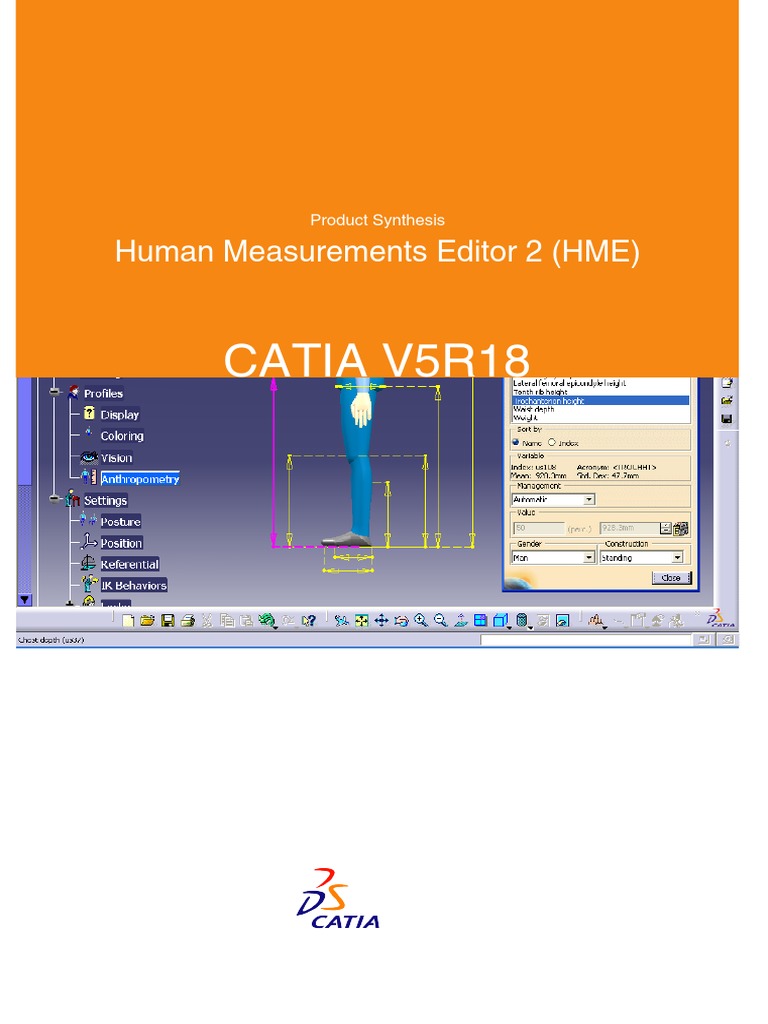 CATIA Human Measurements Editor 2 (HME) | PDF | Anthropometry | Target ...