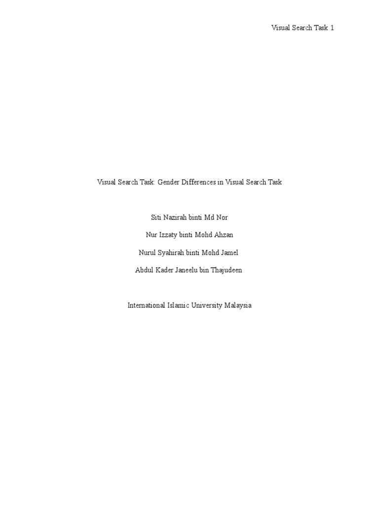 Visual Search Task Report | PDF | Mental Chronometry | Attention