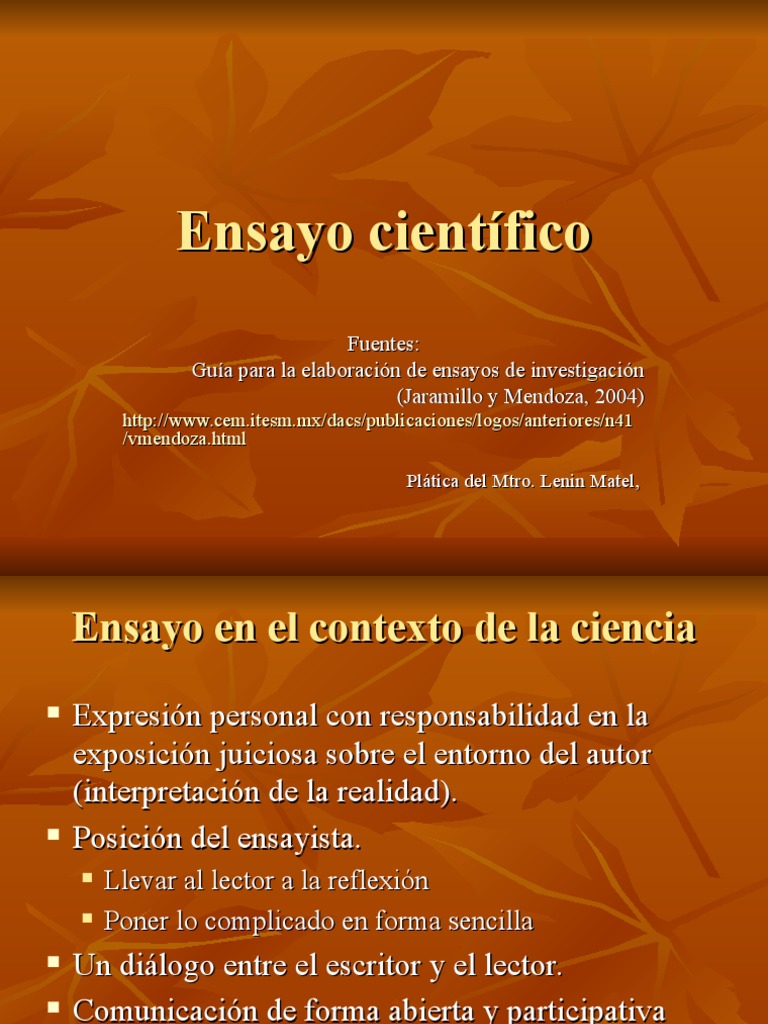 10 Ensayo Científico | Ensayos | Argumento