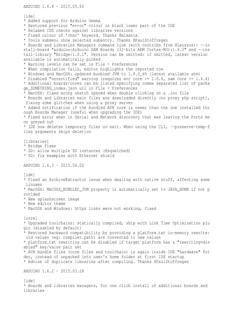 Revisions Arduino | PDF | Arduino | Library (Computing)