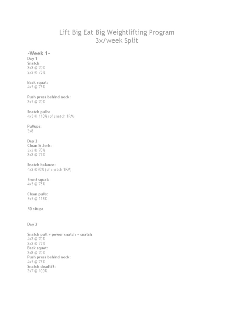 LBEB 12 Week Olympic Weightlifting Program | PDF | Individual Sports ...