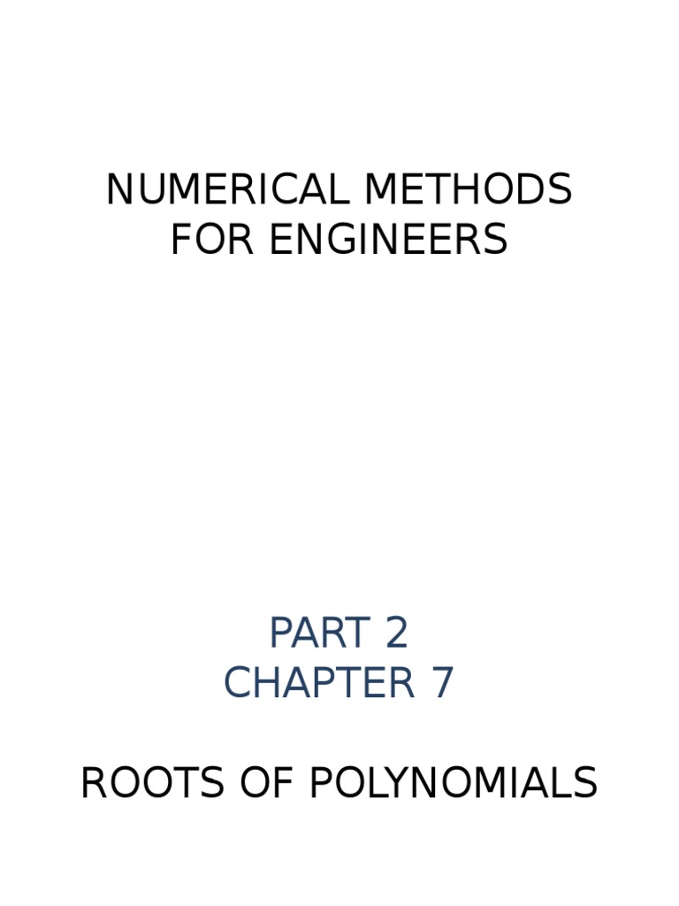 Numerical Methods For Engineers 7 | PDF | Polynomial | Functions And ...