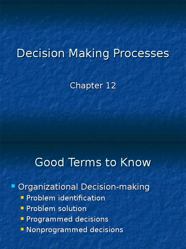 Decision Making Processes | PDF