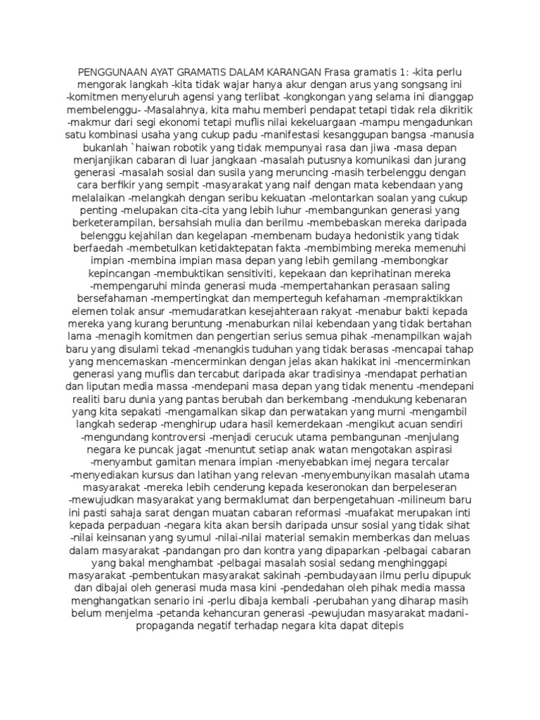 Penggunaan Ayat Gramatis Dalam Karangan | PDF | Ilmu Sosial