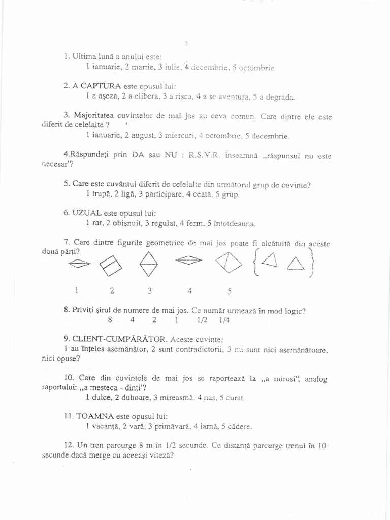 Test Inteligenta | PDF
