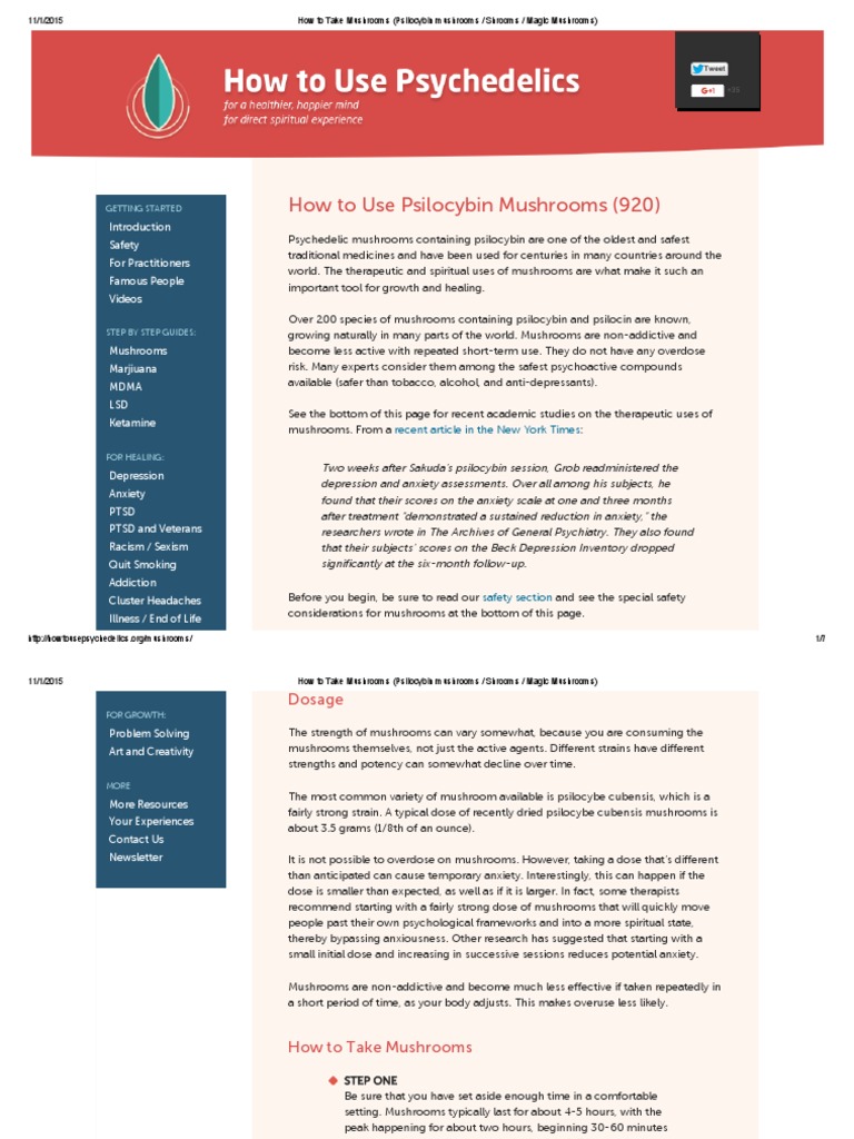 How To Take Mushrooms (Psilocybin Mushrooms - Shrooms - Magic Mushrooms ...