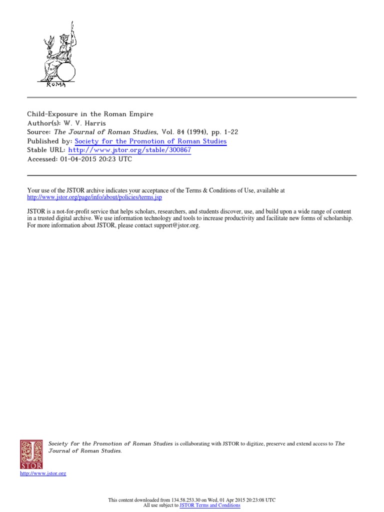 Child-Exposure in The Roman Empire | PDF | Romulus And Remus