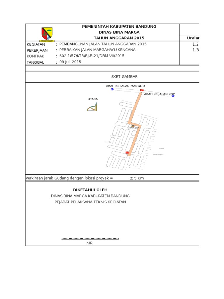 Format Backup Data Proyek Jalan 2015 | PDF