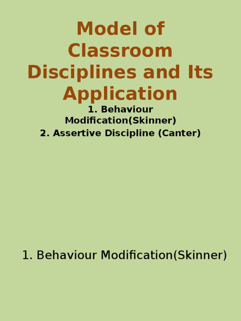 Classroom Discipline Models Explained | PDF | Reinforcement | Behavior
