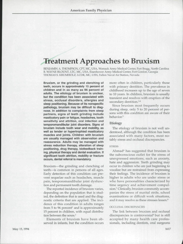 Therapy of Bruxism | PDF | Medical Specialties | Mouth