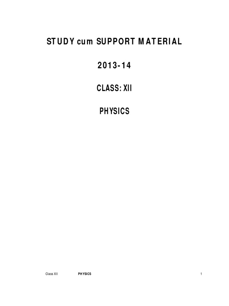 Physics Study Material | Download Free PDF | Magnetization | Capacitor