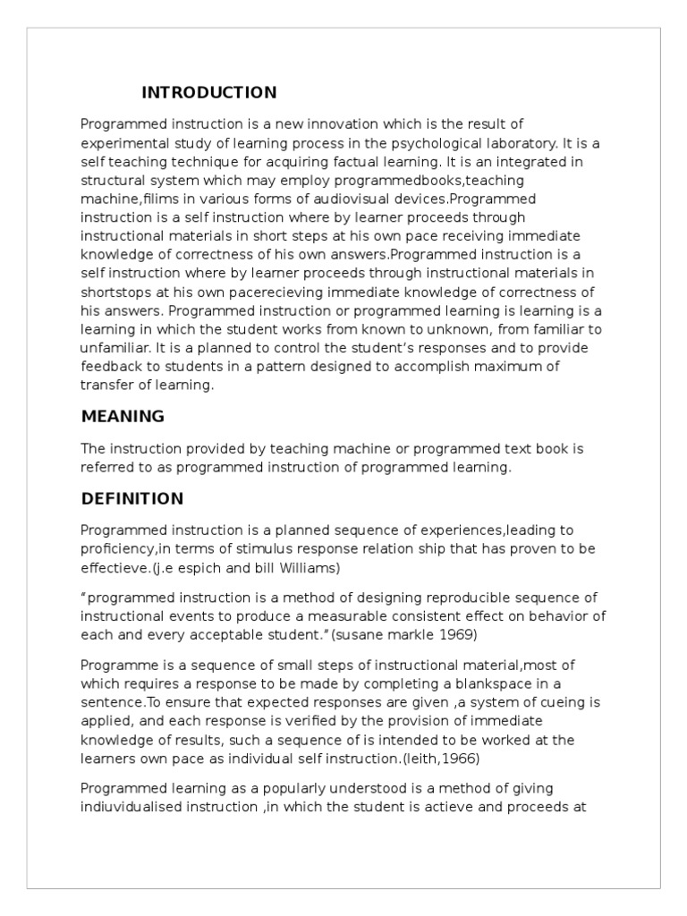 Programmed Instruction 2003 | PDF | Reinforcement | Learning