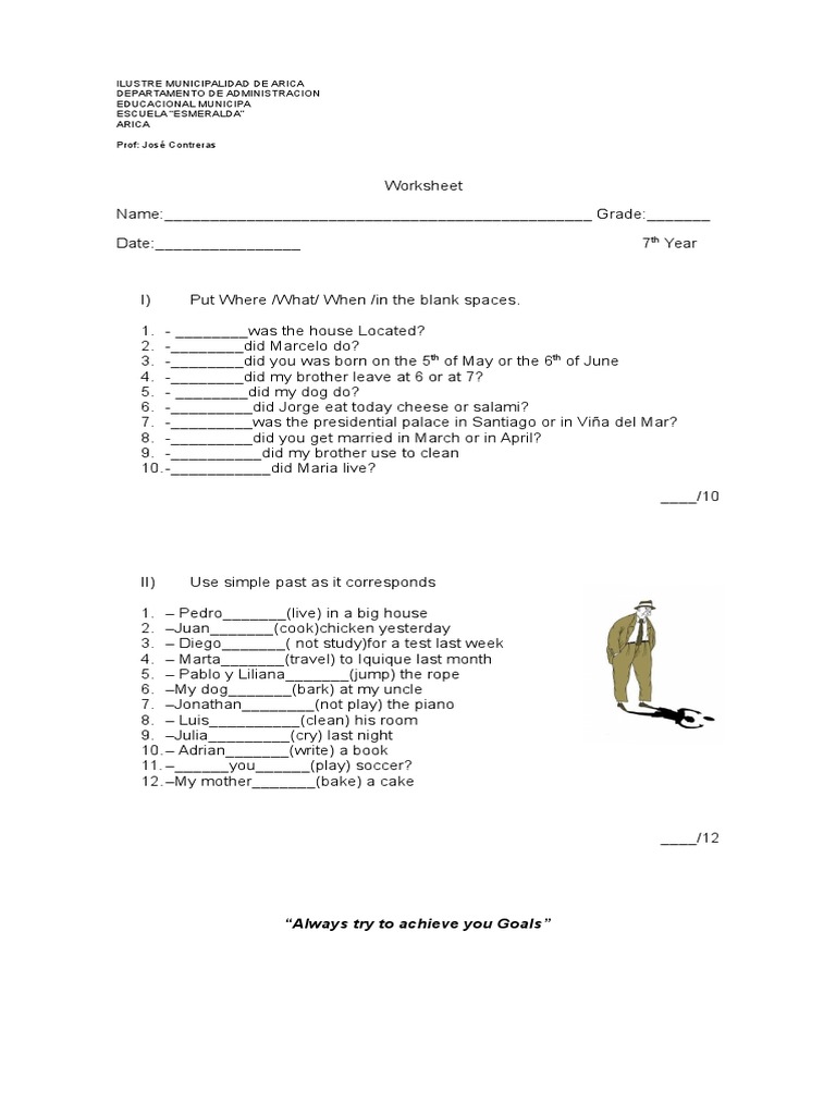 Guía de Trabajo Simple Past 2do Medio | PDF | Language Arts & Discipline