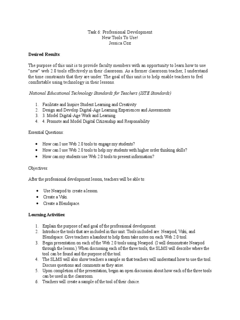 Task 6 Professional Development | PDF | Career & Growth