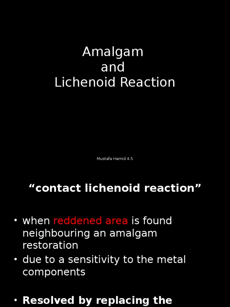Amalgam and Lichenoid Reactions Explained | PDF