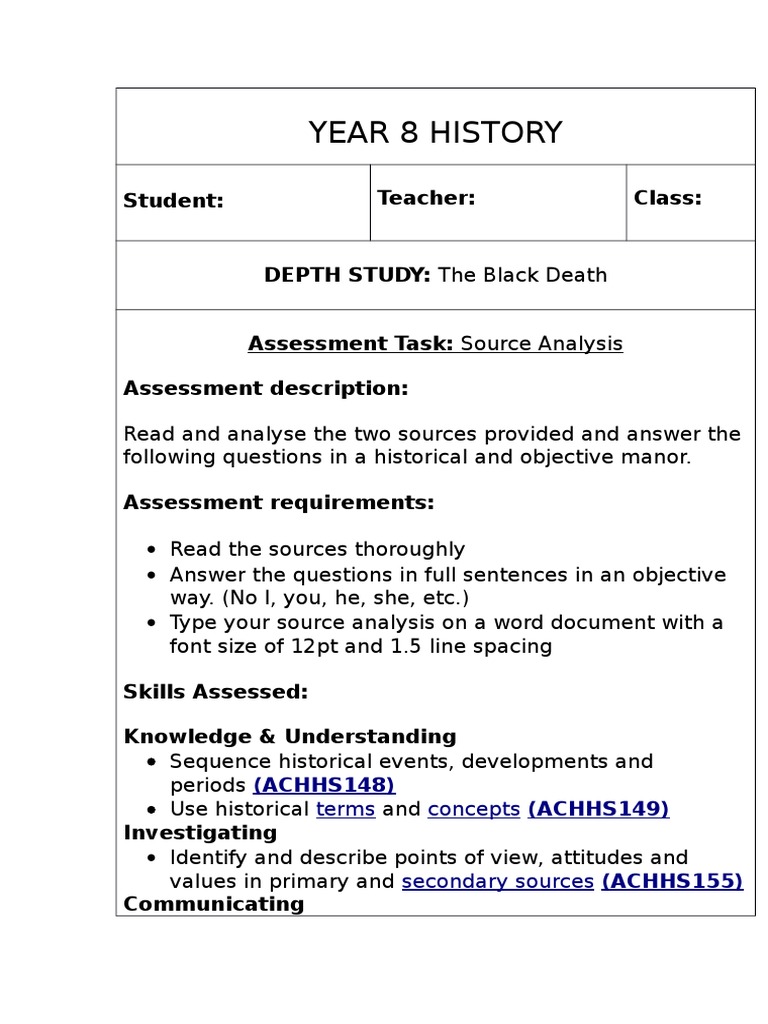 Source Analysis Task | PDF | Black Death | The Decameron