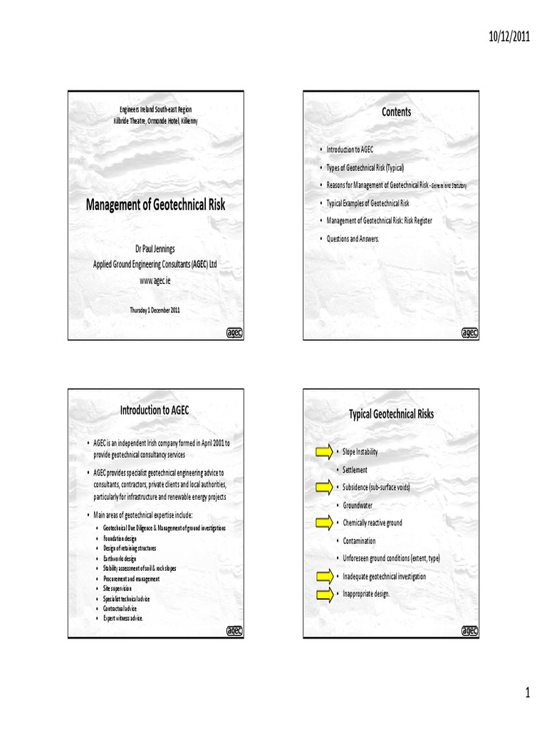 Geotechnical Management | PDF | Risk Management | Geotechnical Engineering