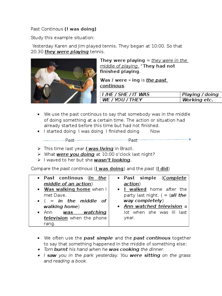 Past Continuous (I was doing) Tense Explained | PDF
