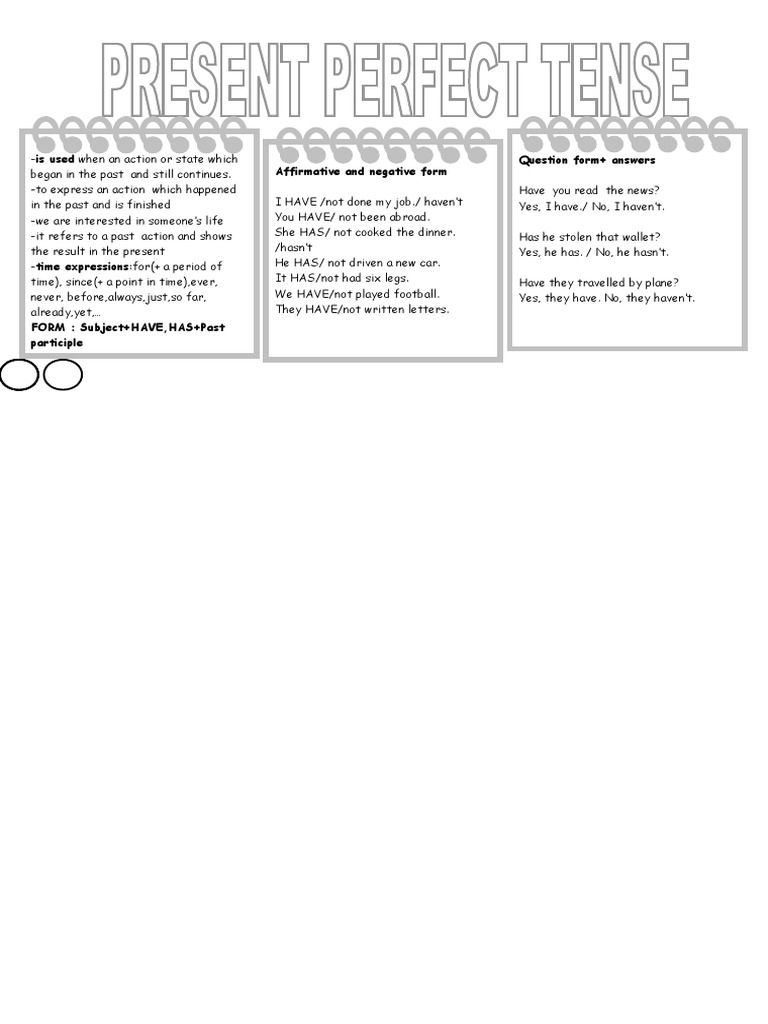 Present Perfect Sentence Practice | PDF | Language Arts & Discipline