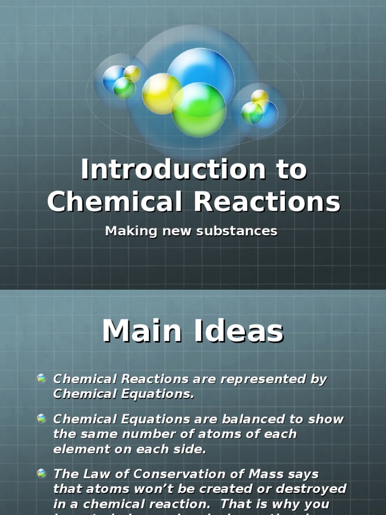 Intro To Chemical Reactions | PDF | Chemical Reactions | Properties Of ...