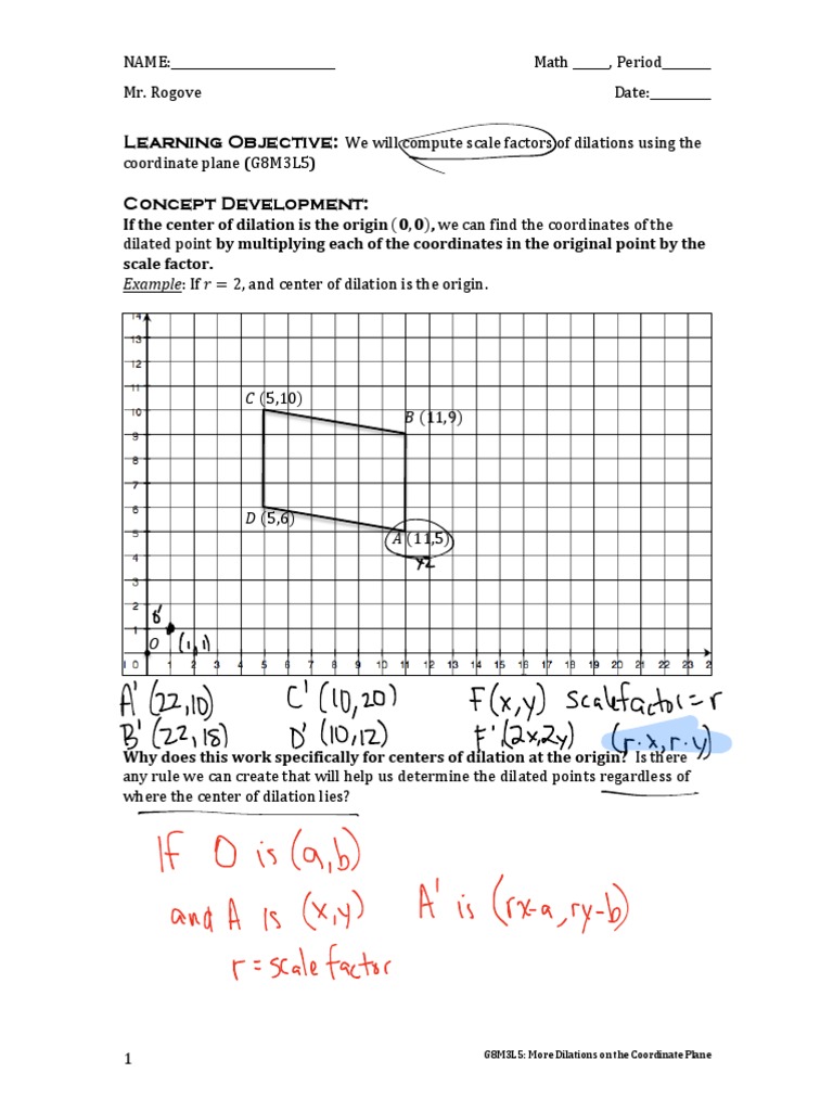 Coordinate Plane Dilations Guide | PDF | Euclidean Geometry ...