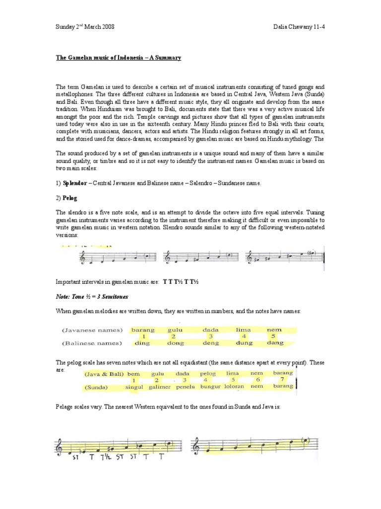 The Gamelan Music of Indonesia Summary | PDF | Performing Arts | Musicology
