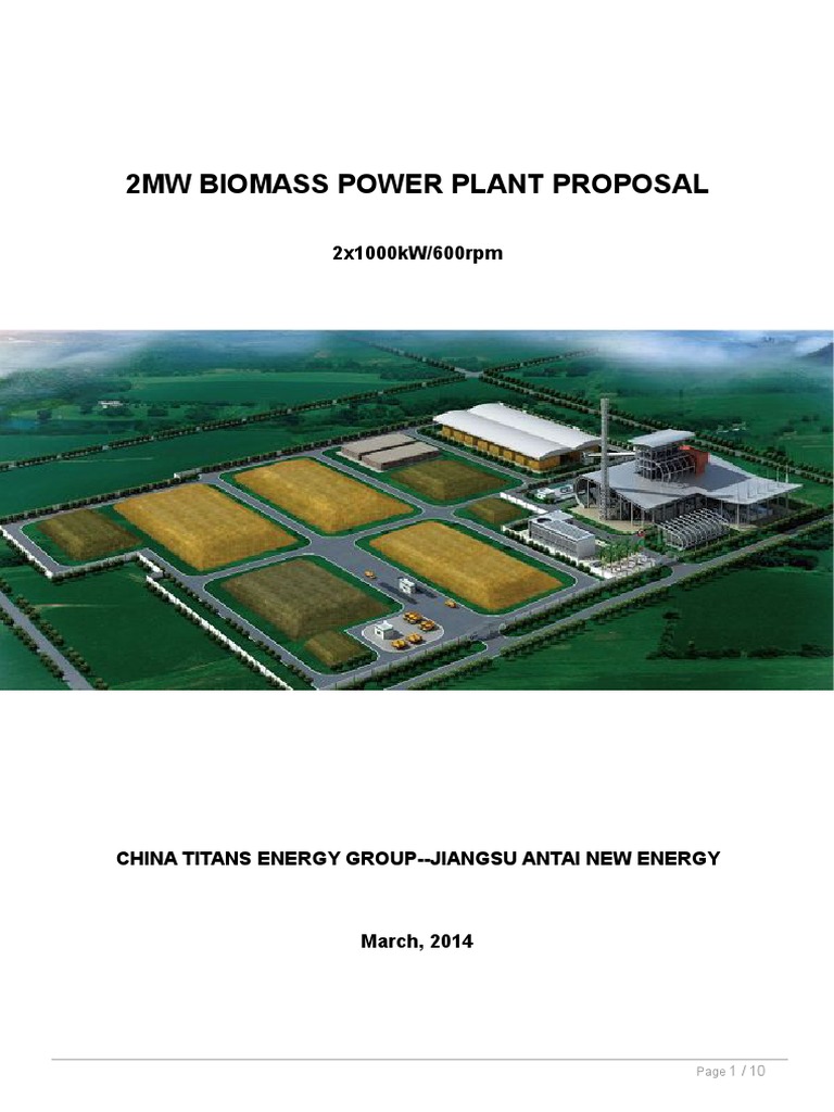 2mw Biomass Gasification Gas Power Plant Proposal | PDF | Gasification ...