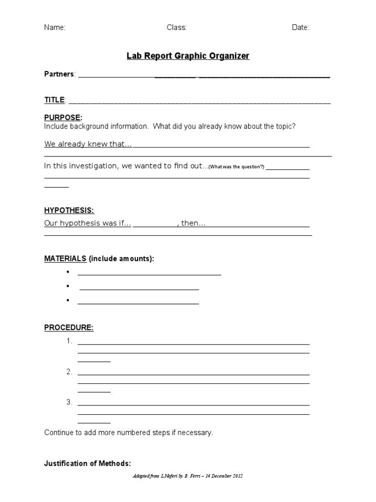 Lab Report Graphic Organizer | PDF | Career & Growth