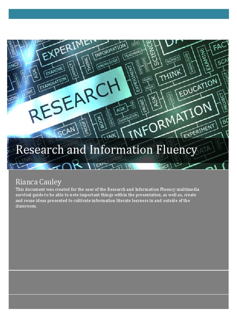 Research and Information Fluency Handbook | PDF | Literacy ...