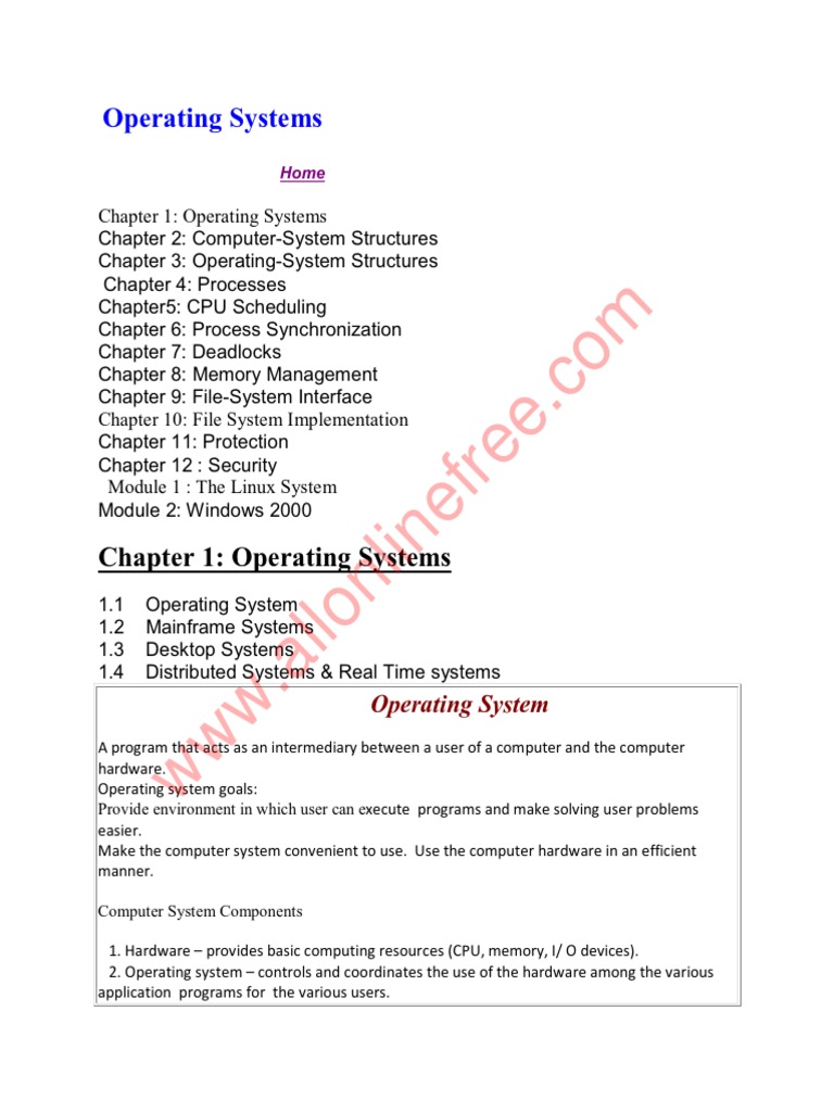 Operating System Notes | PDF