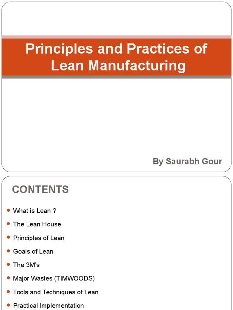 Principles & Practices of Lean Manufacturing | PDF | Lean Manufacturing ...