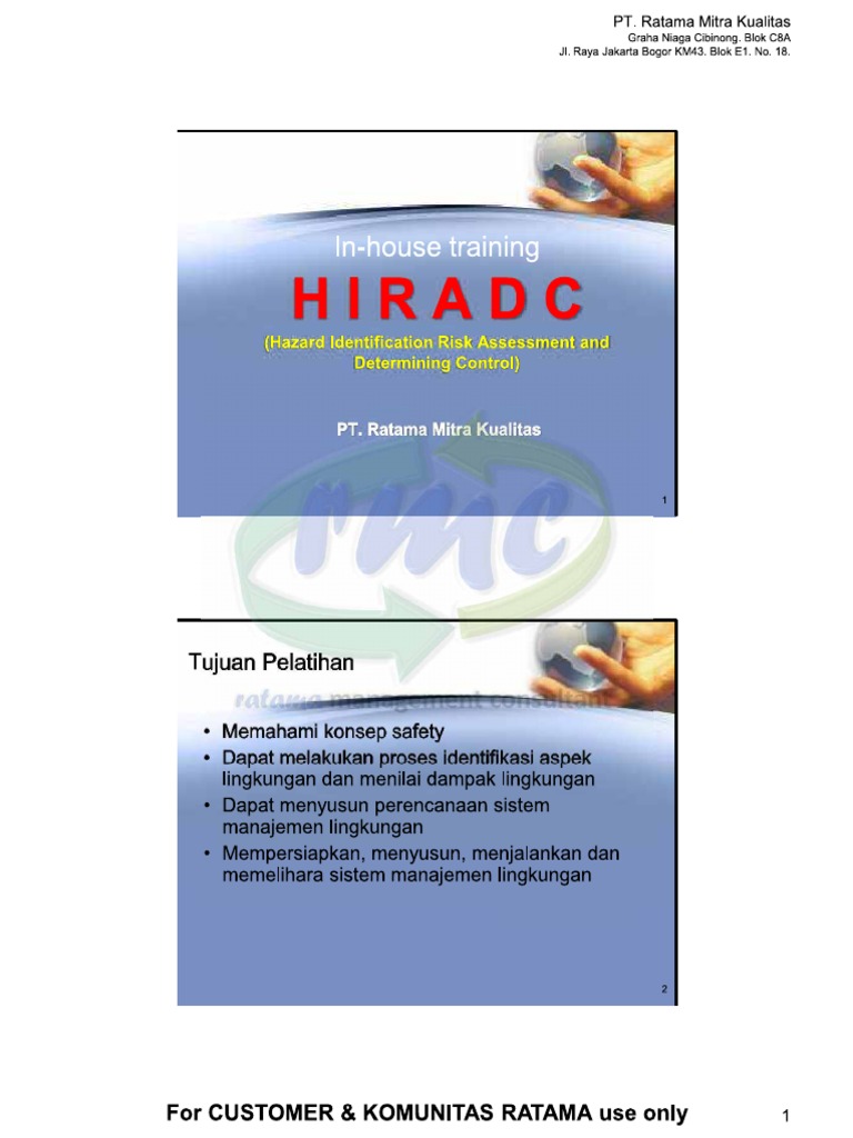 Hazard Identification Risk Assessment and Determining Control (HIRADC ...