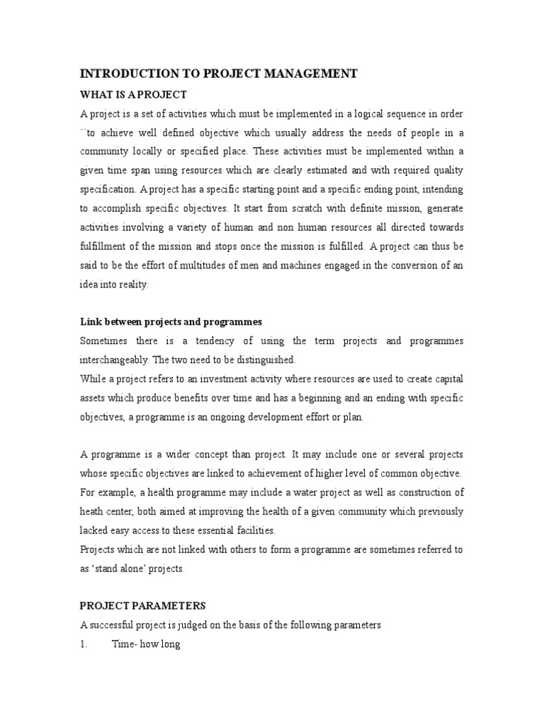 Introduction To Project Management | PDF | Project Management | Business
