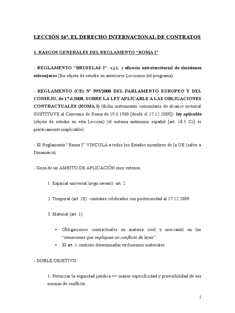 Esquema Reg. Roma I | PDF | Regulación | Legislación