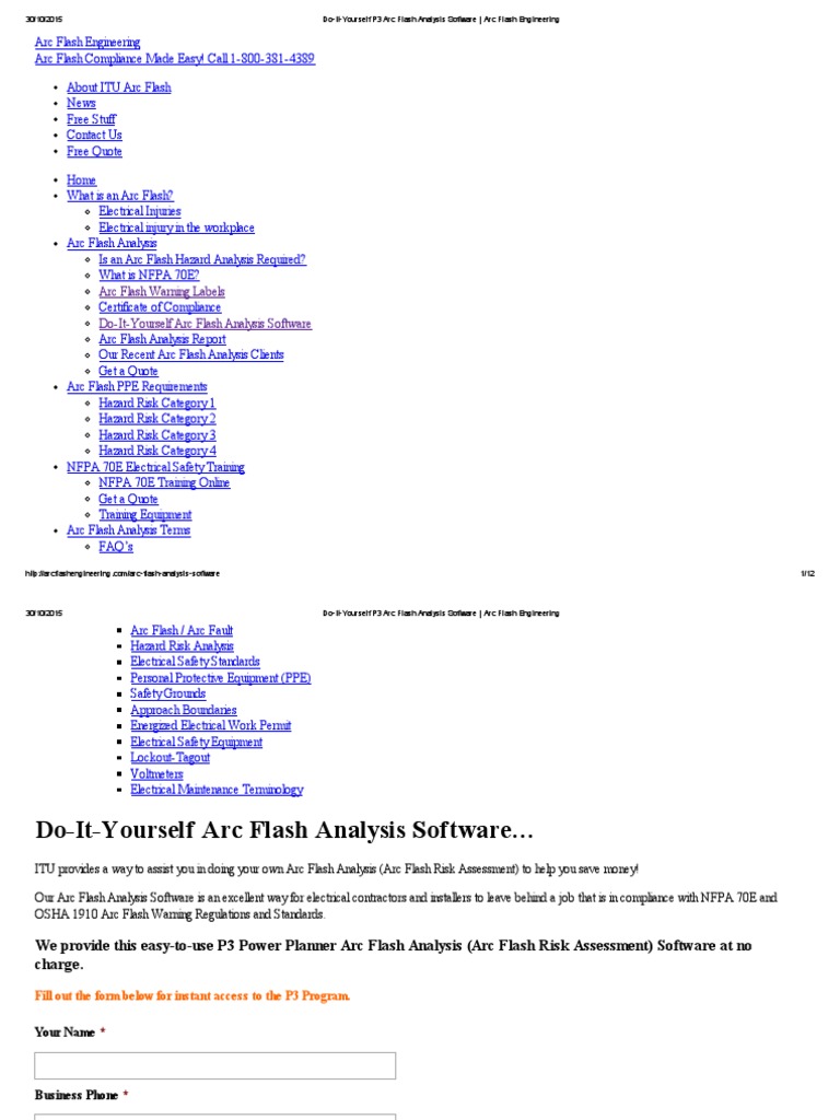 Do-It-Yourself P3 Arc Flash Analysis Software - Arc Flash Engineering ...
