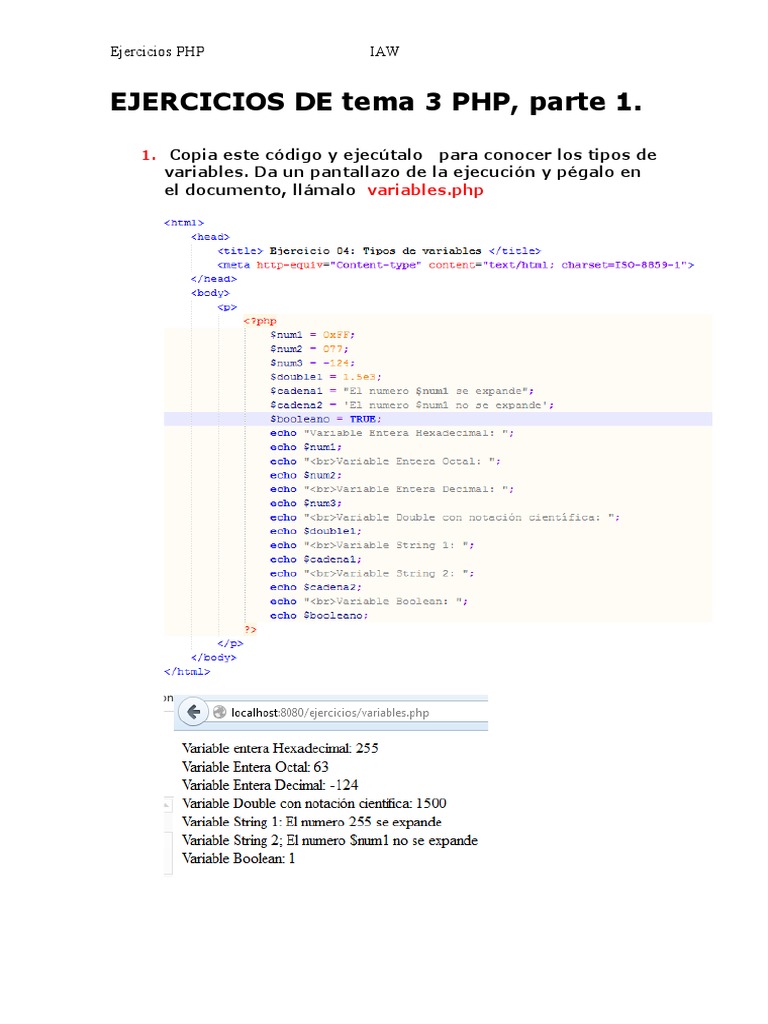 Ejercicios de PHP | PDF | Estructura de datos de matriz | Php