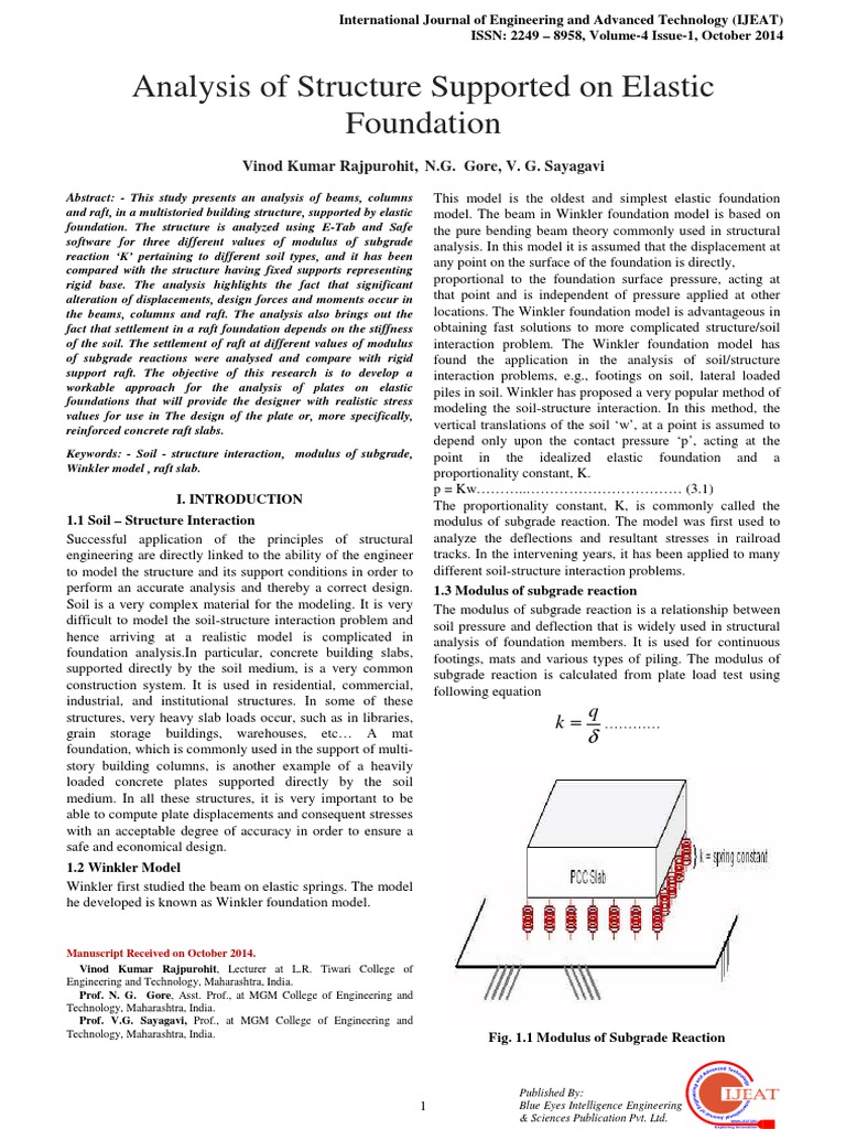 Analysis of Structures on Elastic Foundations | PDF | Bending | Beam ...