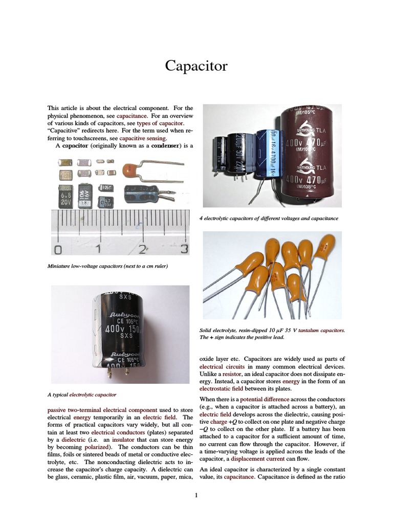 Capacitor | PDF | Capacitor | Electrical Impedance
