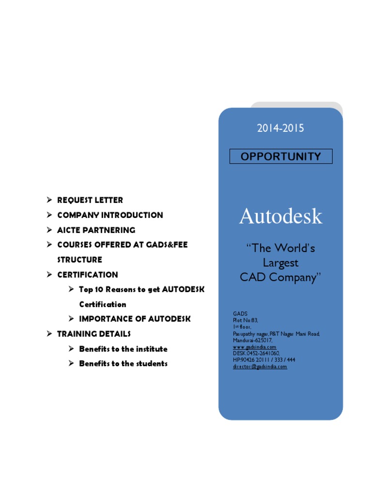 Autodesk: "The World's Largest CAD Company" | PDF | Professional ...